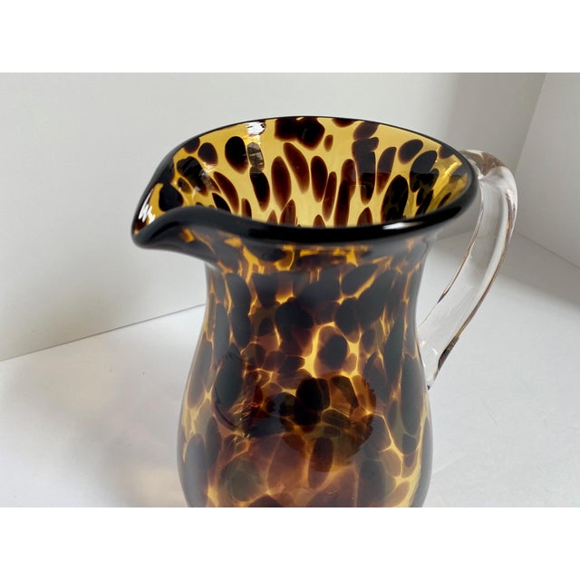 Vintage Tortoiseshell Glass Pitcher | Chairish