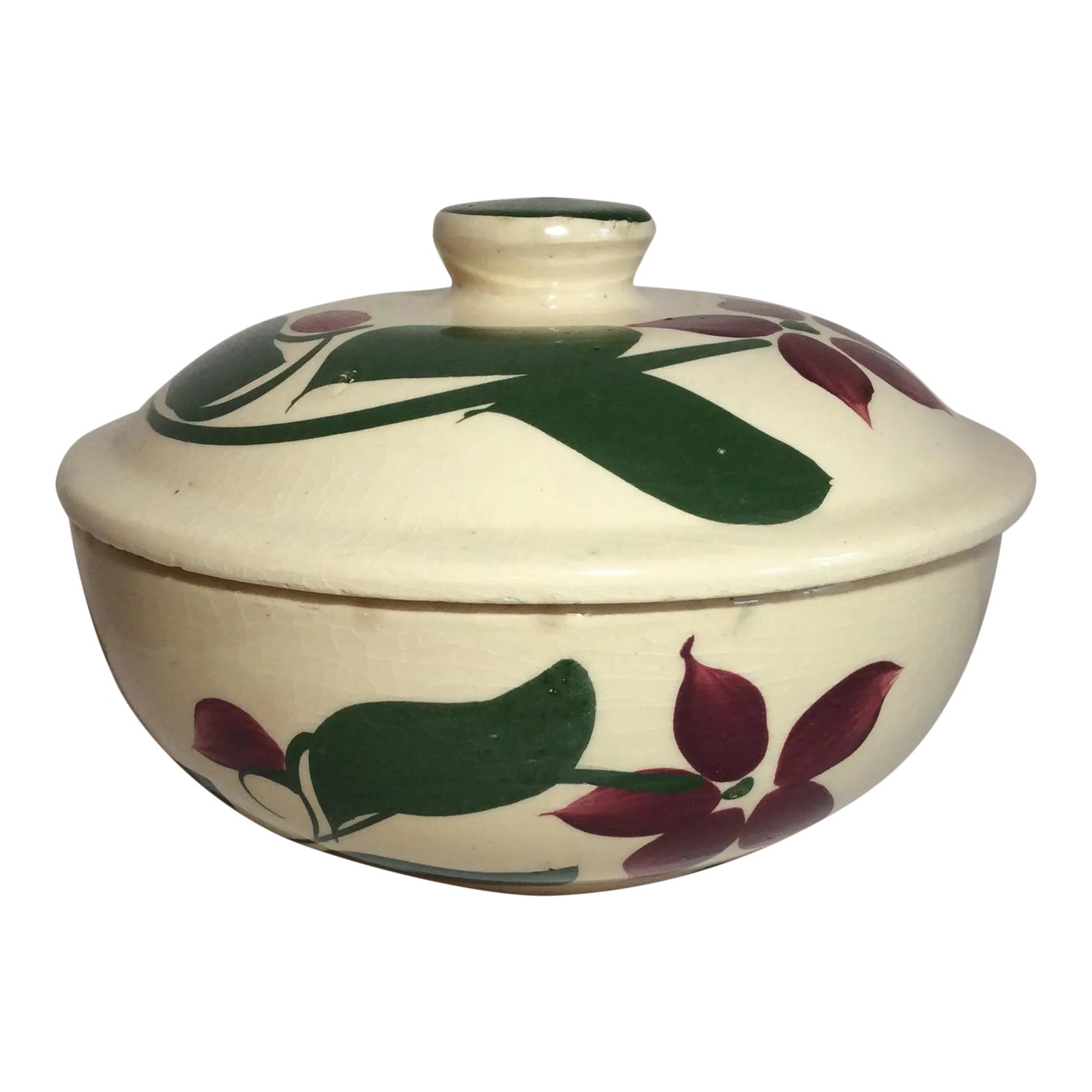 Vintage Watt-Ware Pottery Starflower Casserole Dish | Chairish