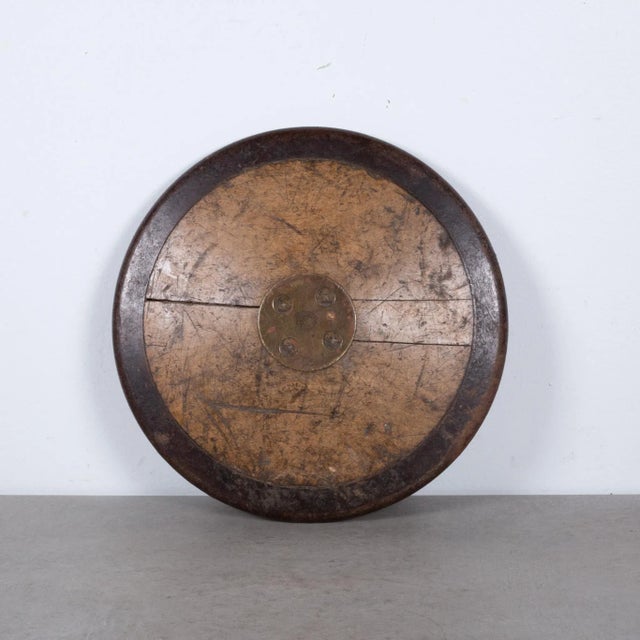 Antique Wood and Metal Throwing Discus C.1930-1940 | Chairish