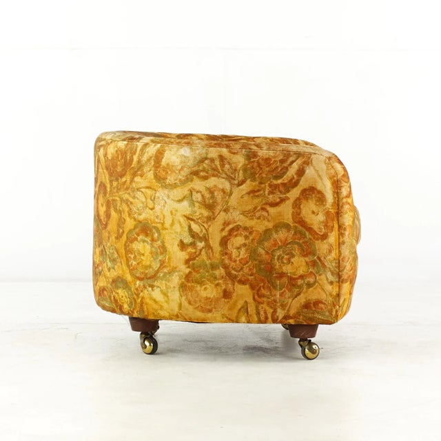 Selig Mid Century Imperial Barrel Lounge Chairs With Casters - Pair ...