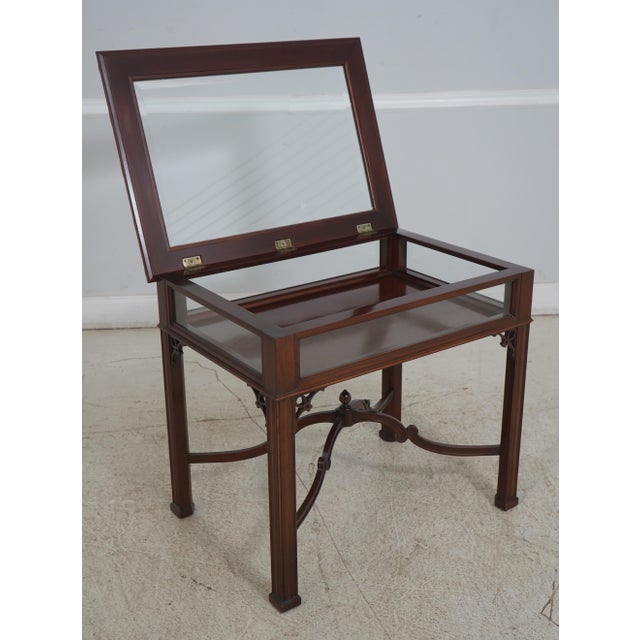 Chippendale Style Beveled Glass Top Vitrine Display Table | Chairish