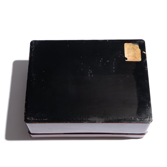 Antique Japanese Lacquered, Enameled, and Inlaid Box With Hinged Lid ...