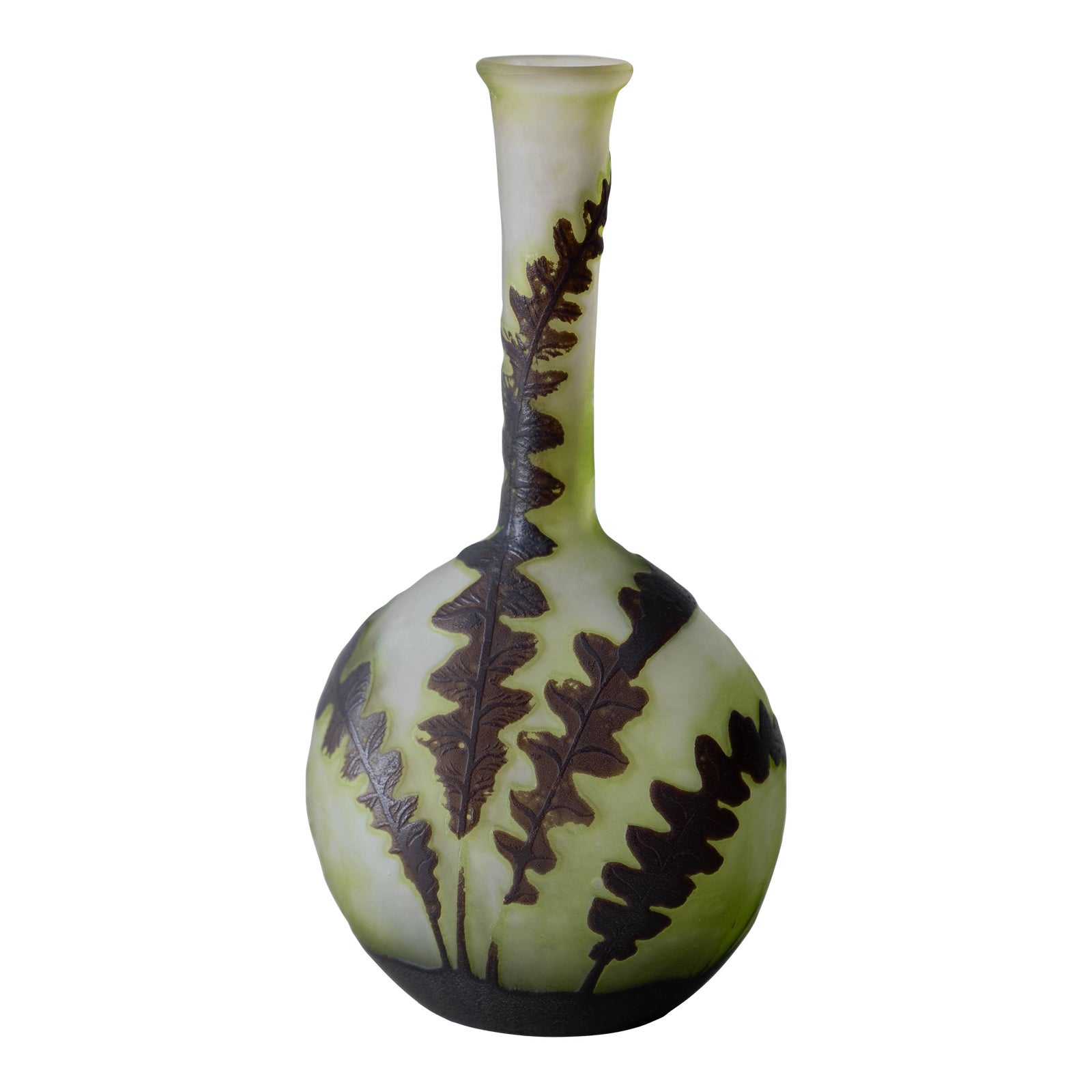 Galle Cameo Glass Banjo Fern Vase, c.1910 | Chairish