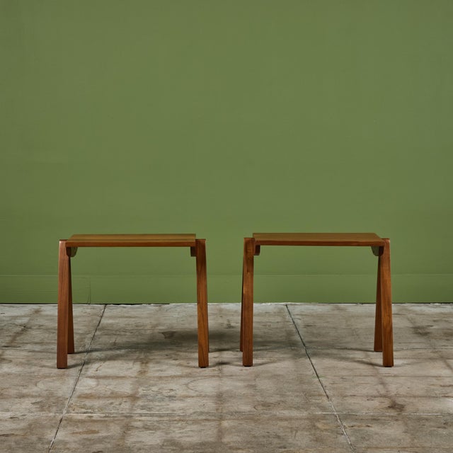 Pair of Teak Stacking Side Tables | Chairish