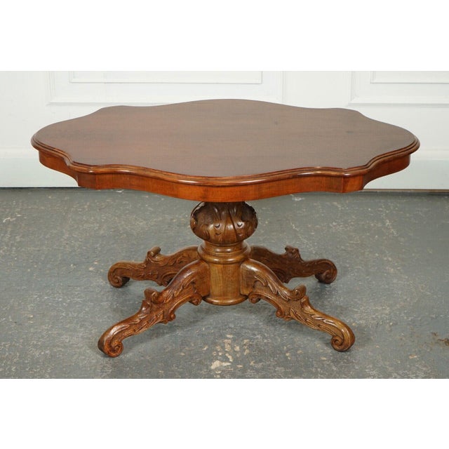 Vintage Italian Walnut Baroque Coffee Table | Chairish