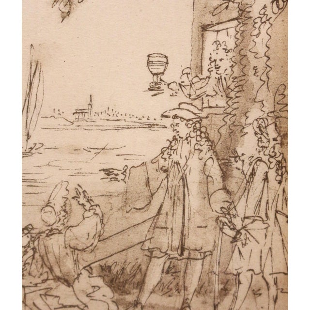 Antique European Drawing of a Renaissance Romantic Scene | Chairish