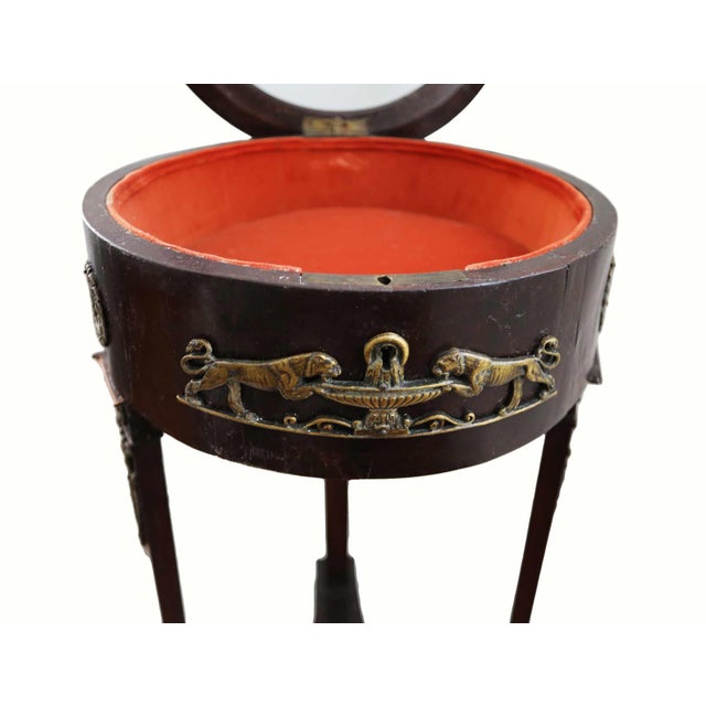 Mid 19th Century Antique Round Empire Pedestal Vitrine Table | Chairish