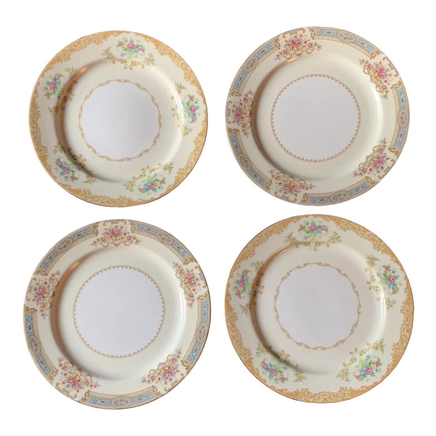 Mid-Century Noritake Dinner Plates - Set of 4 | Chairish