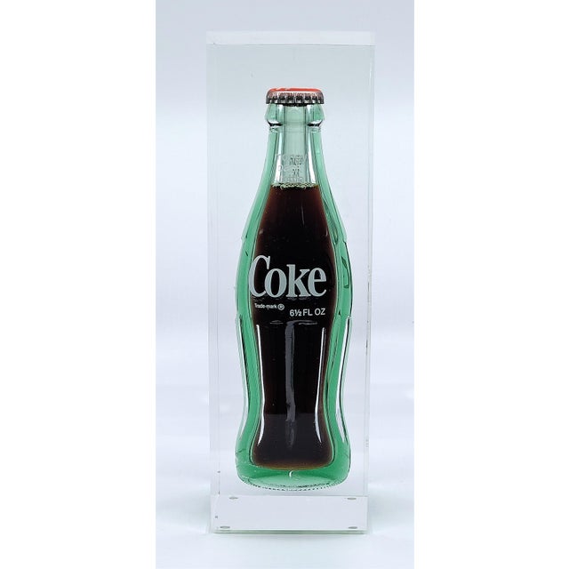 Pop Art Lucite Sculpture With Submerged Coke Bottle Mid Century Modern Abstract Surrealism Andy