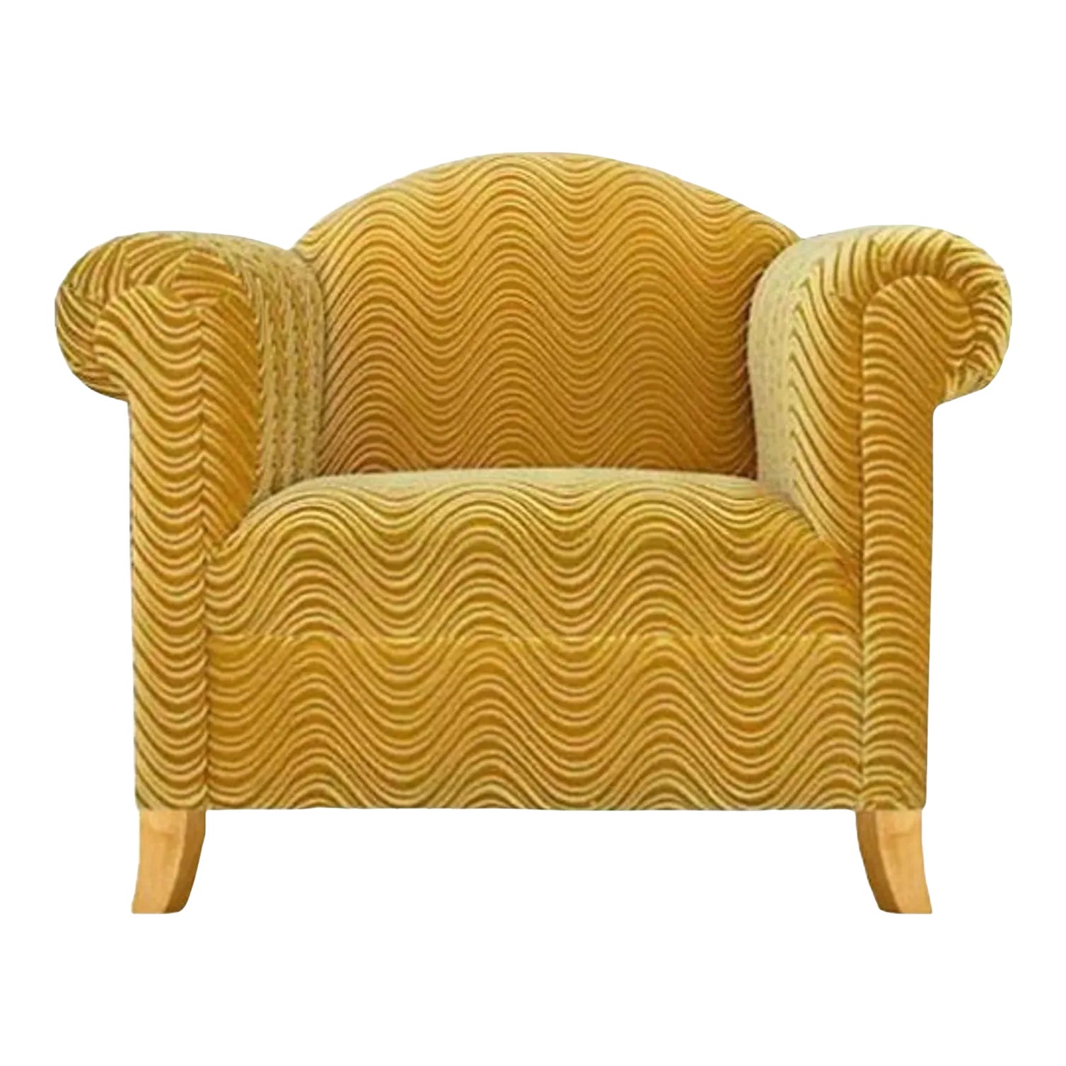Wicked Elements Gold Swirl Velvet Camel Back Roll Arm Chair | Chairish