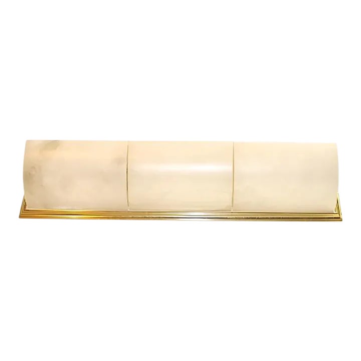 Vintage Lightolier Large 4-Light Alabaster Vanity Light | Chairish