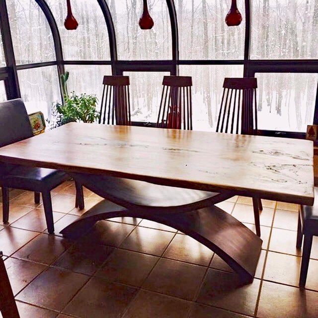 Antique Bronze Arch Dining Table Base for Wood or Stone Handmade by ...