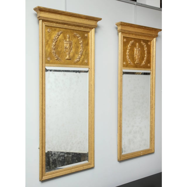 Pair of Giltwood Neoclassical Style Mirrors | Chairish