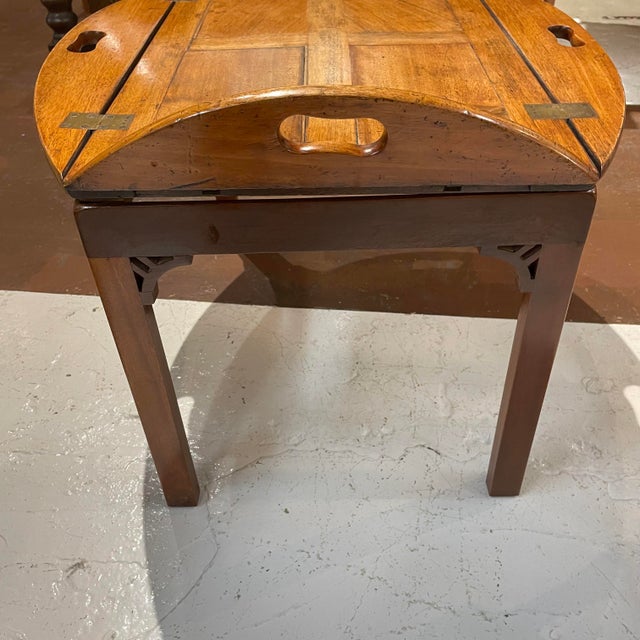 Antique Mid 19th Century English Mahogany Butler's Tray on Custom Stand ...