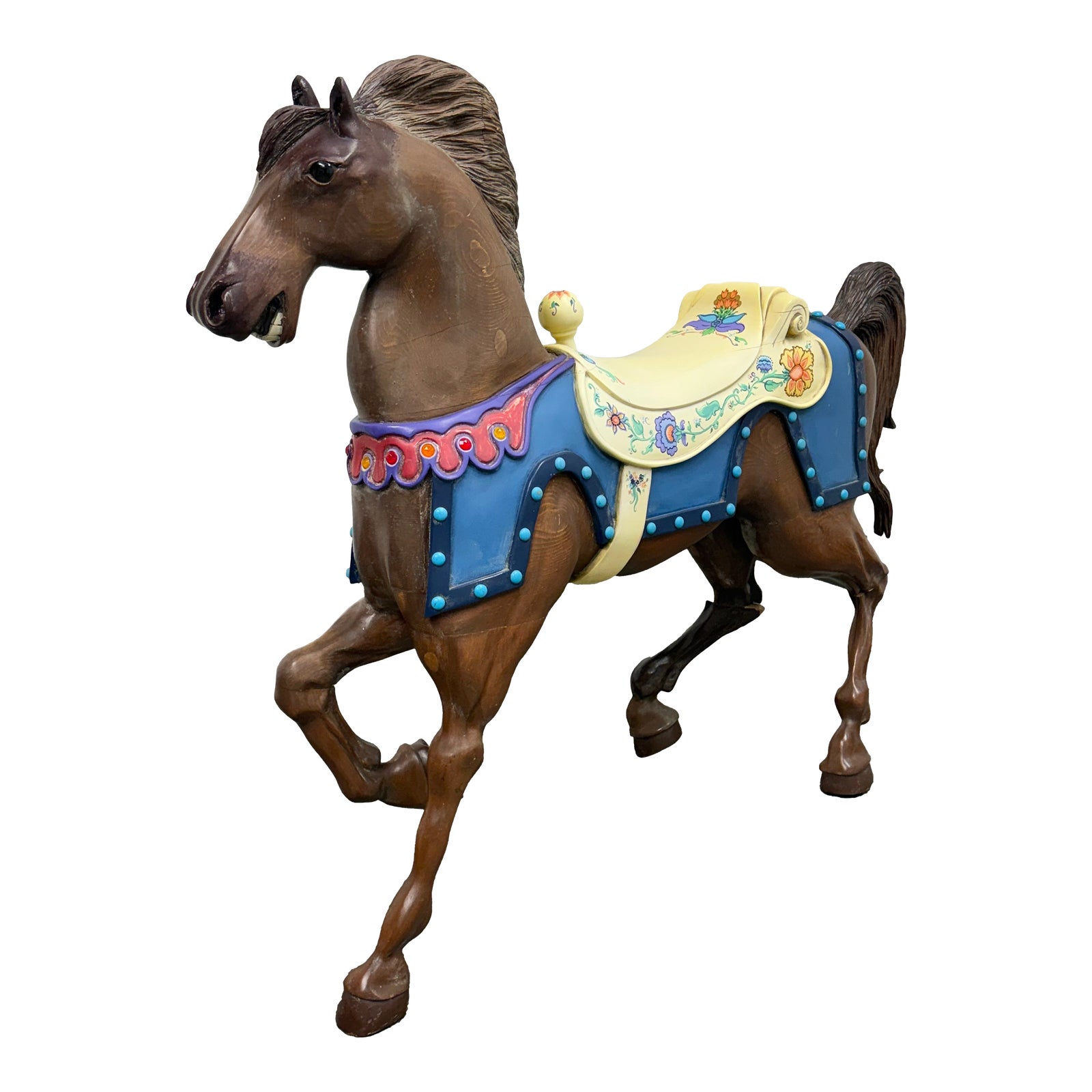 Christopher Olson Hand Carved + Painted Carousel Horse | Chairish