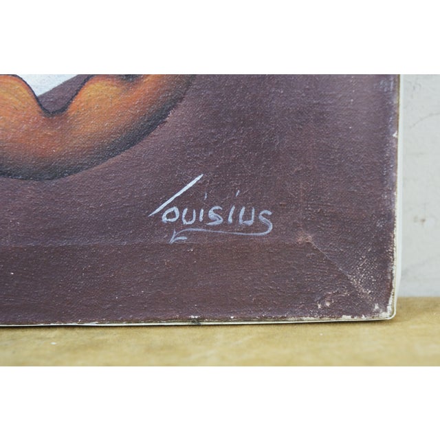 Late 20th Century Jean Bruno Louisius Haitian Figures Dressed in White ...