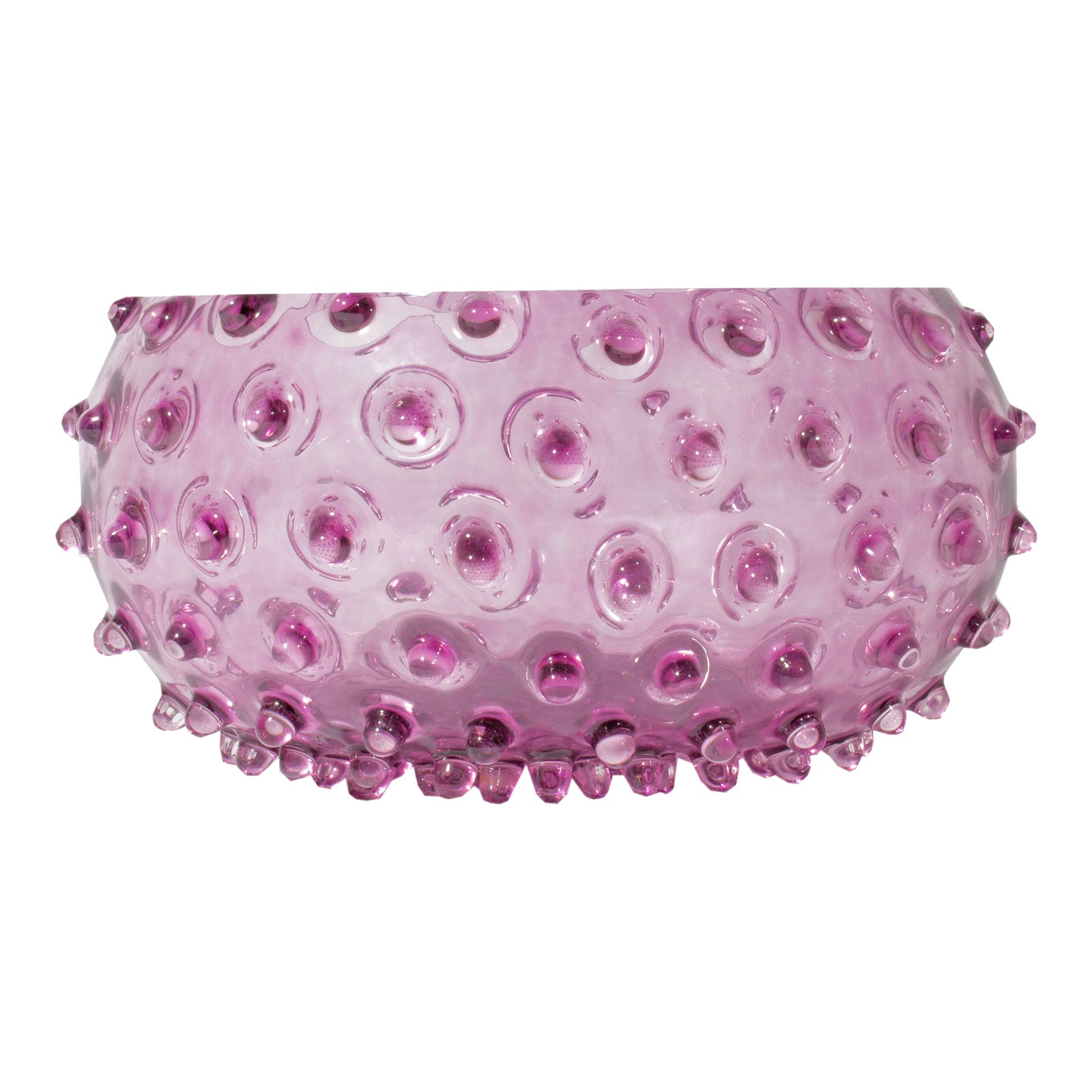 Klimchi Purple Hobnail Glass Bowl | Chairish