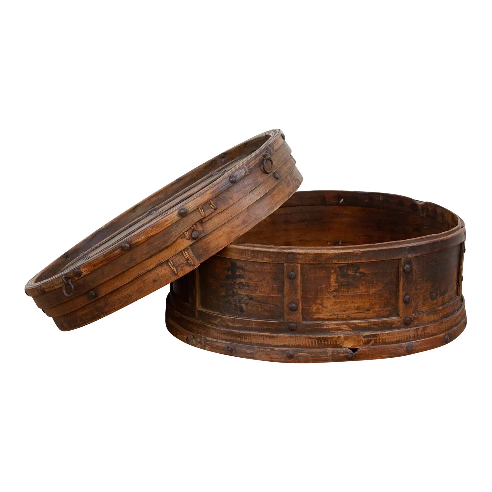 Large Antique Bentwood Food Container | Chairish