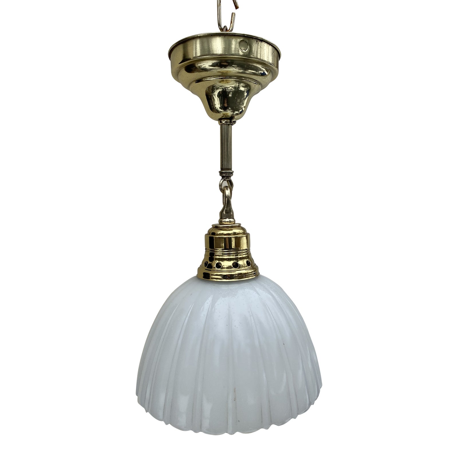 1910s Plume and Atwood Railroad Fixture With Vintage Clambroth Shade ...