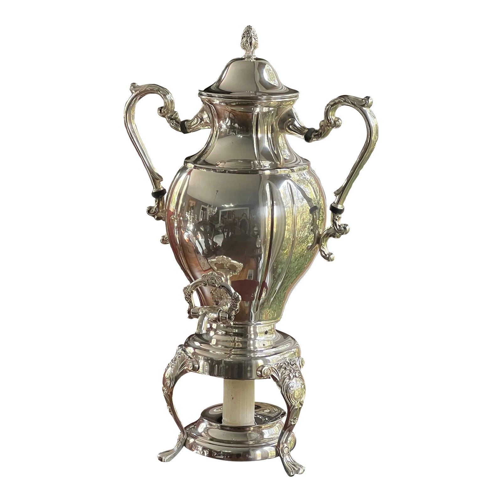 Early 20th Century Silverplate Samovar, Coffee Urn | Chairish