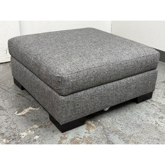 JoyBird Grey Square Ottoman | Chairish