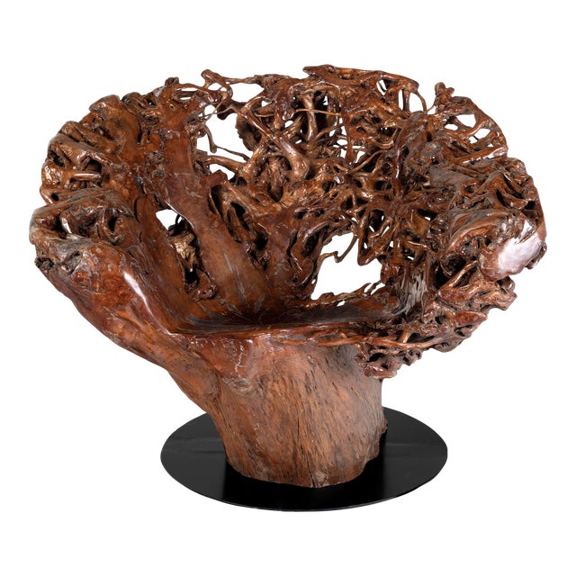Late 20th Century Massive Waxed Root Chair | Chairish