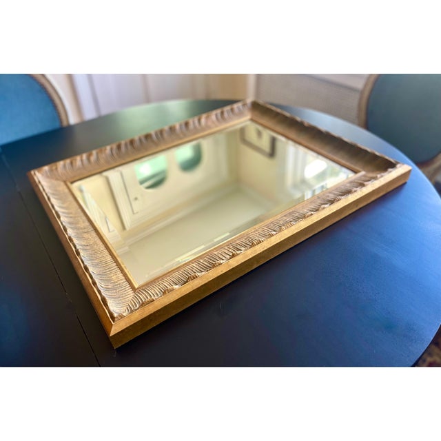 Fluted Gilt Wood Wall Mirror | Chairish