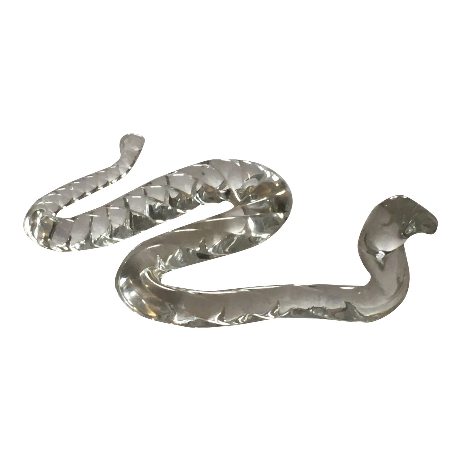 1970s Hand Blown Glass Snake | Chairish