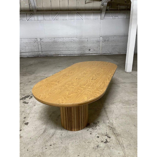 Double Reeded Pedestal Dining Table by Vintage on Point | Chairish