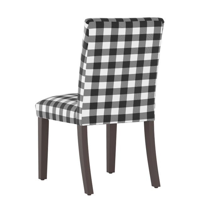 Dining Chair in Classic Gingham Black Oga | Chairish