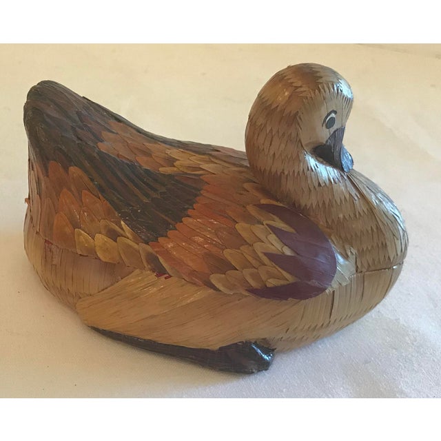 Vintage Wooden Duck Form Trinket Box | Chairish
