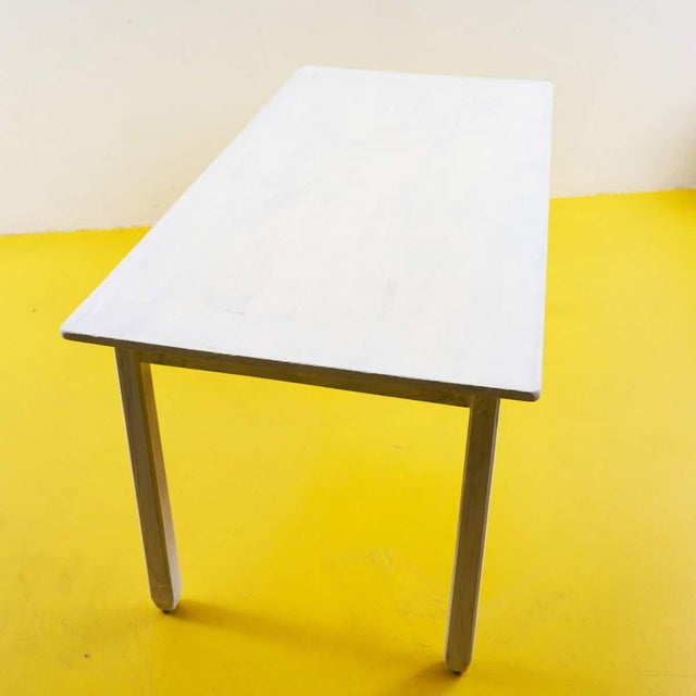 Vintage Table in White Wood | Chairish