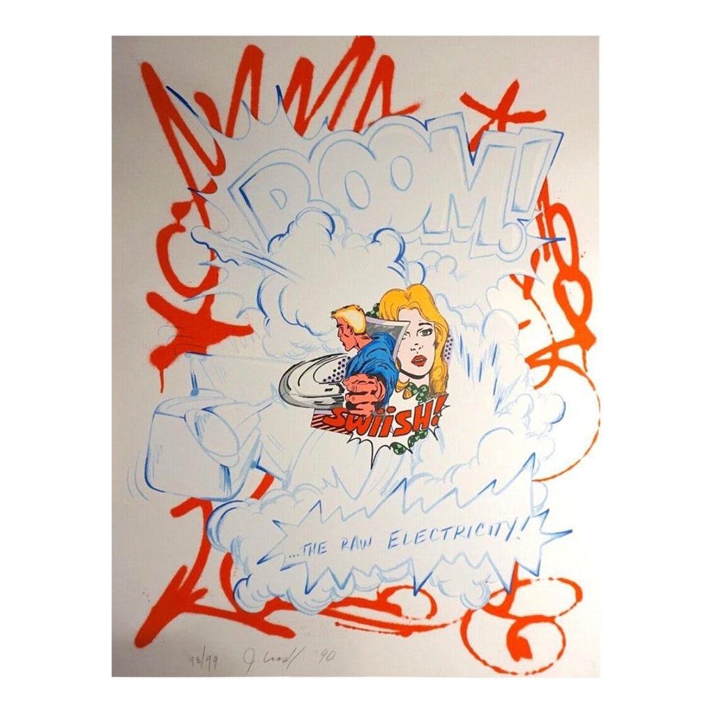 1990s Crash John Matos Raw Electricity Hand Signed Numbered Serigraph ...