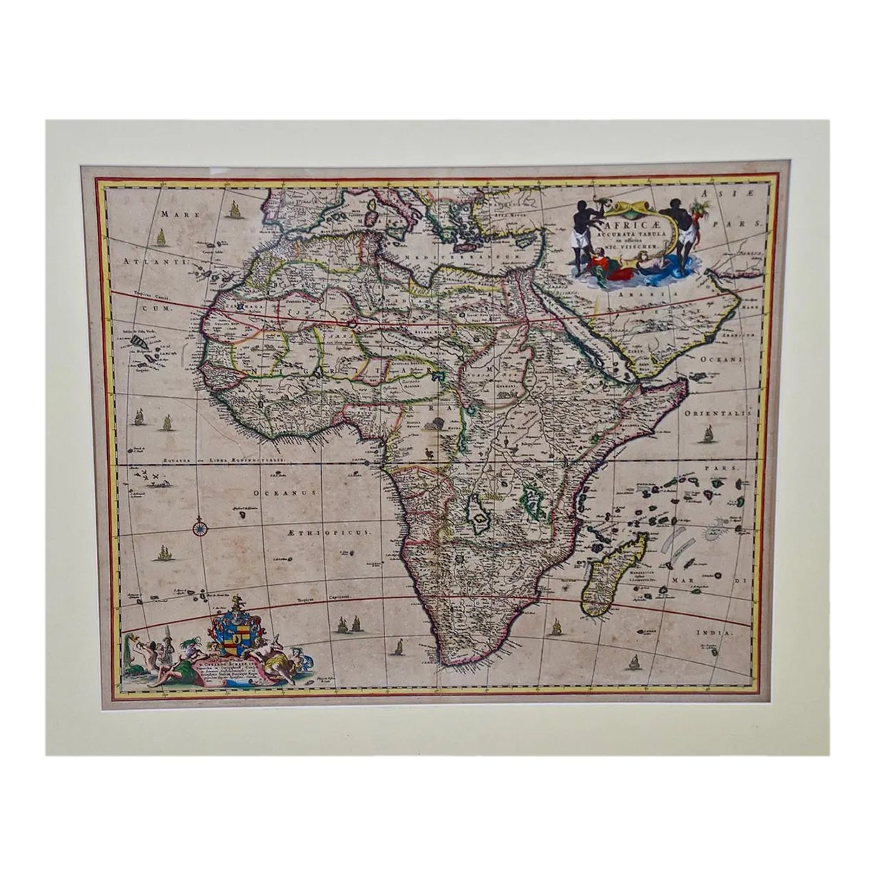 "Africae Accurata", a Hand-Colored 17th Century Map of Africa by ...