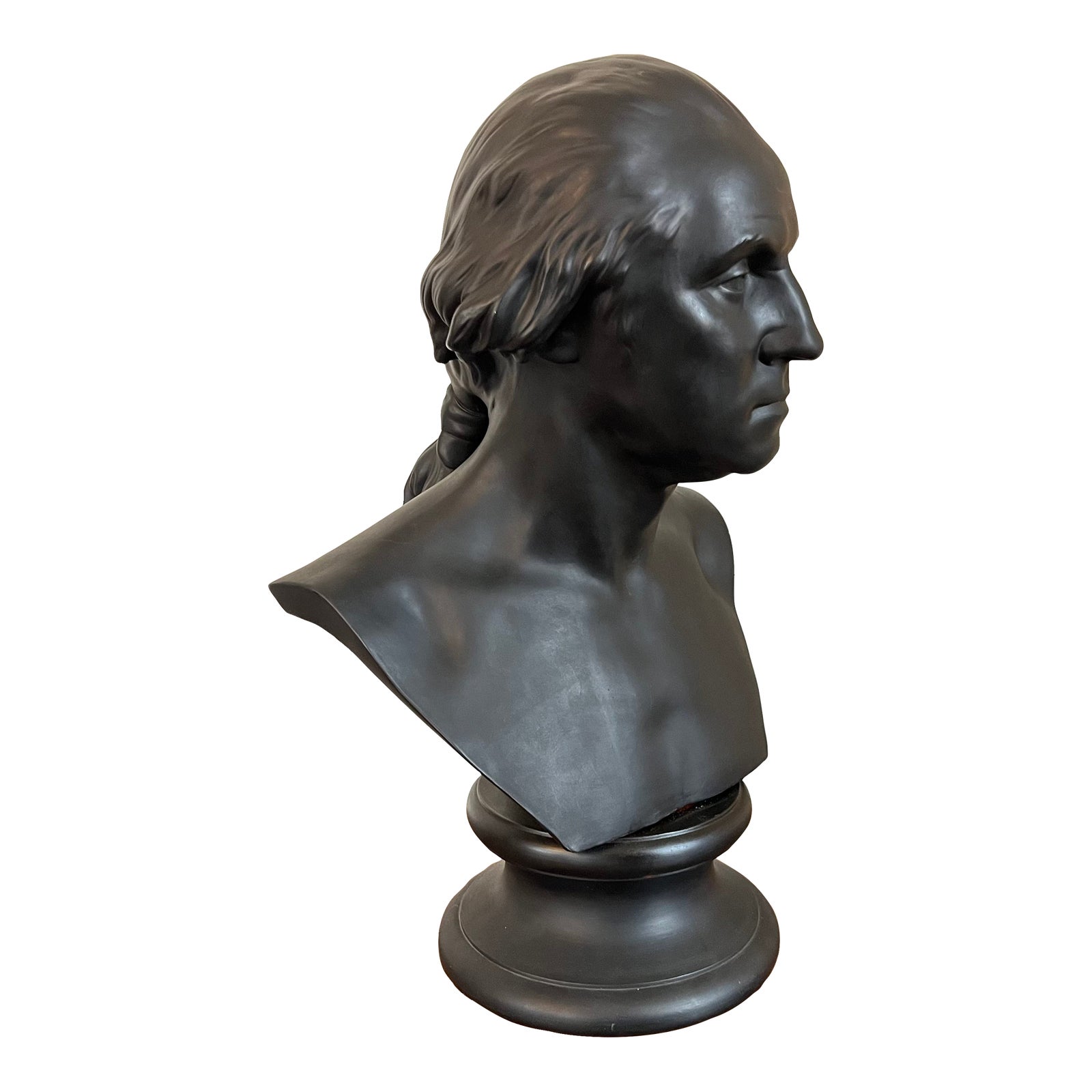 Very Large Antique 19th Century Wedgwood Black Basalt Library Bust of ...