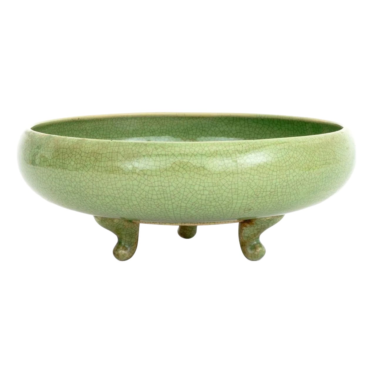 Chinese Longquan Type Porcelain Tripod Censer | Chairish