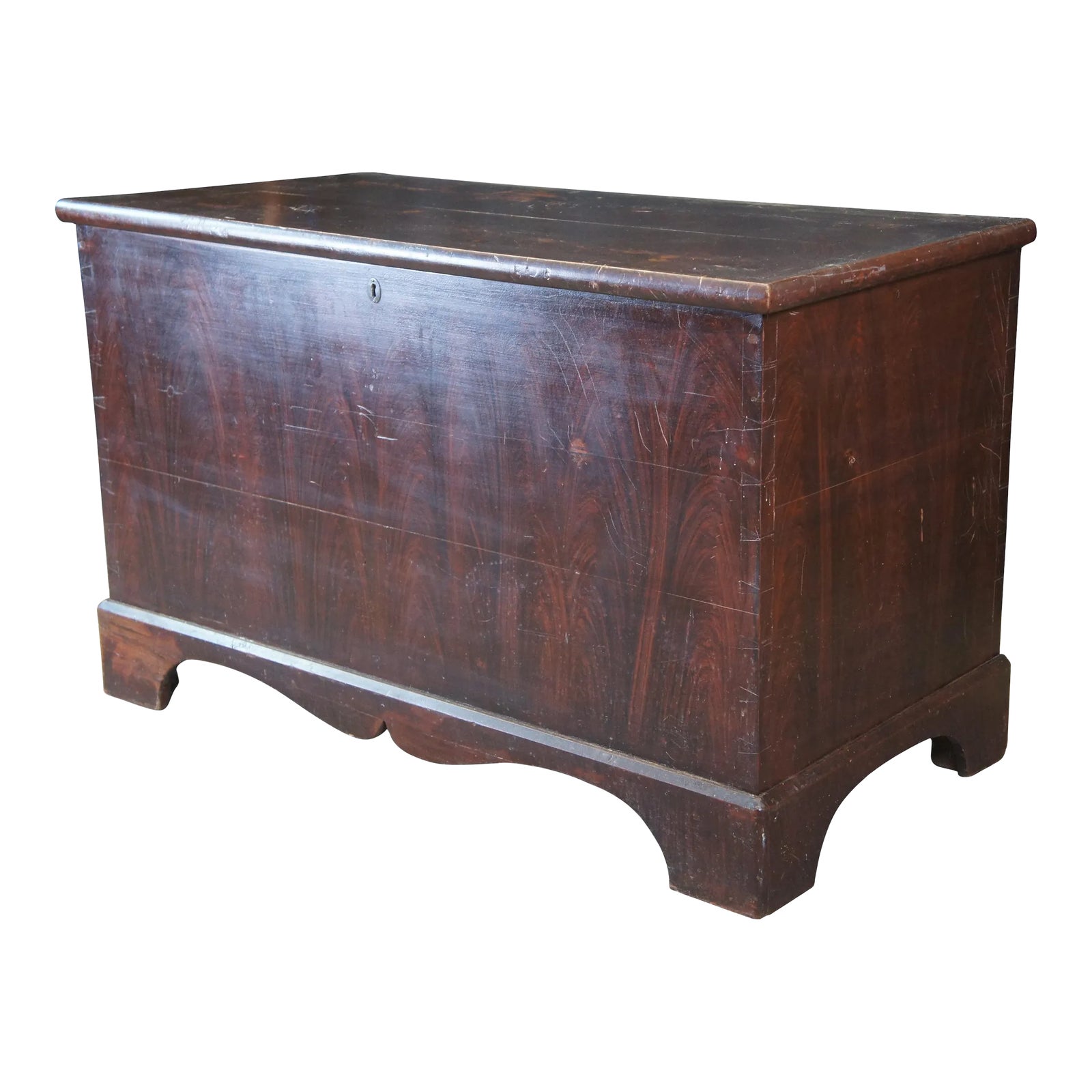 Antique 19th Century Painted Grain Poplar Dovetailed Blanket Storage ...