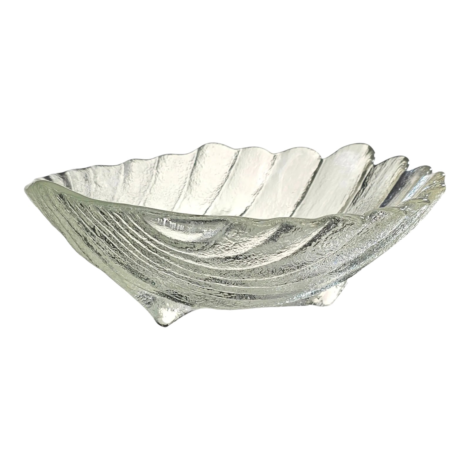 Mid-Century Pilgrim Glass Scallop Shell Bowl #496, 12" Coastal ...