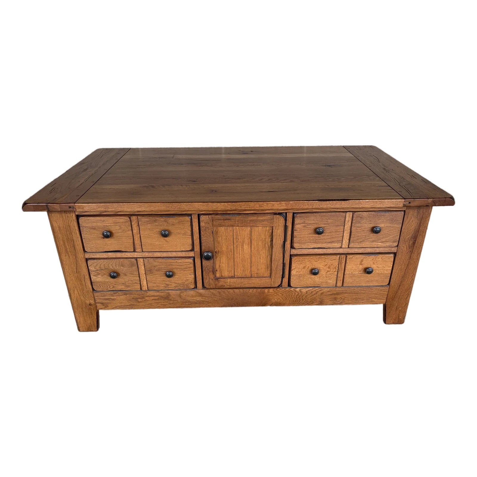 Broyhill Attic Heirlooms Oak 4 Drawer Coffee Table | Chairish