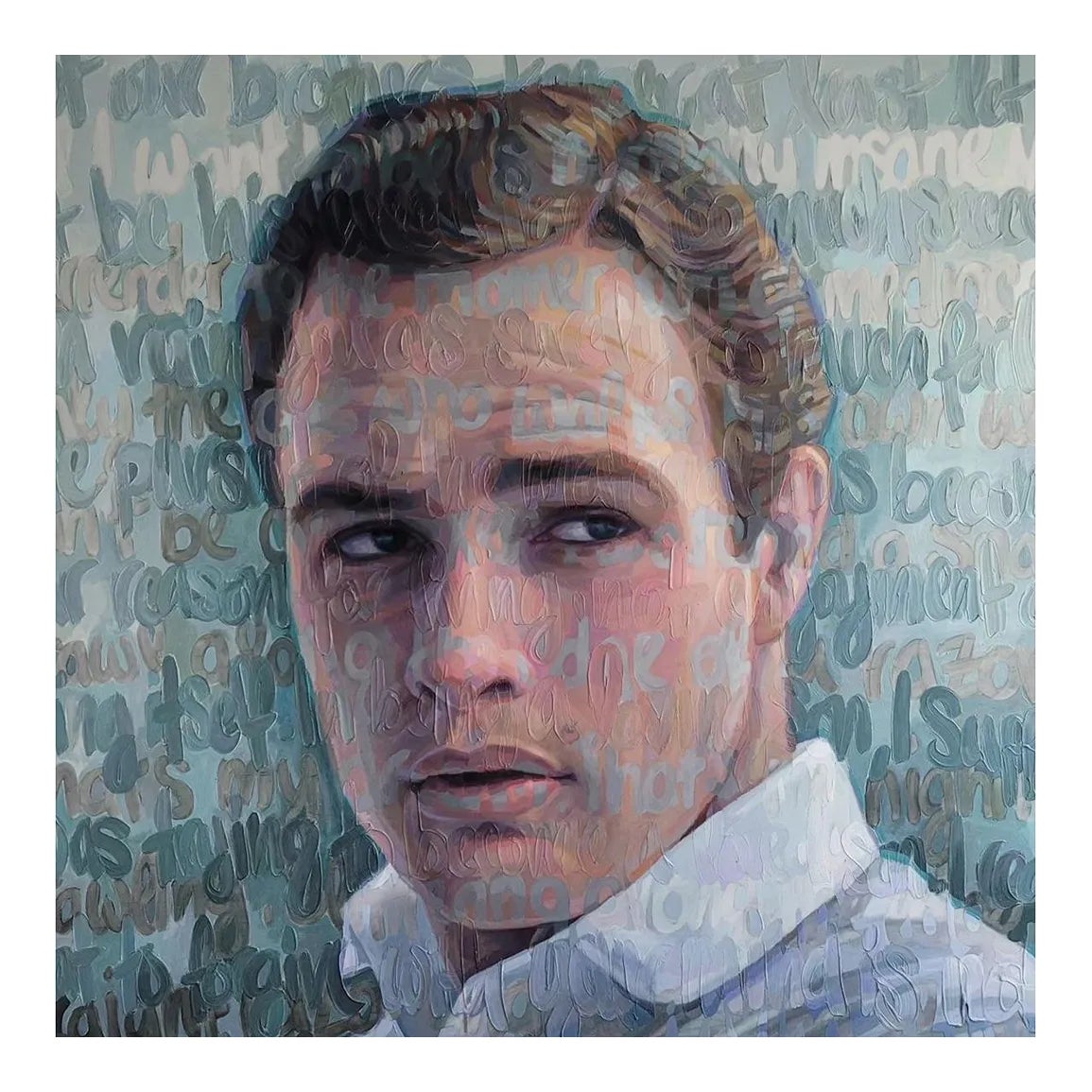 Original Oil Painting of Marlon Brando by Christina Major | Chairish