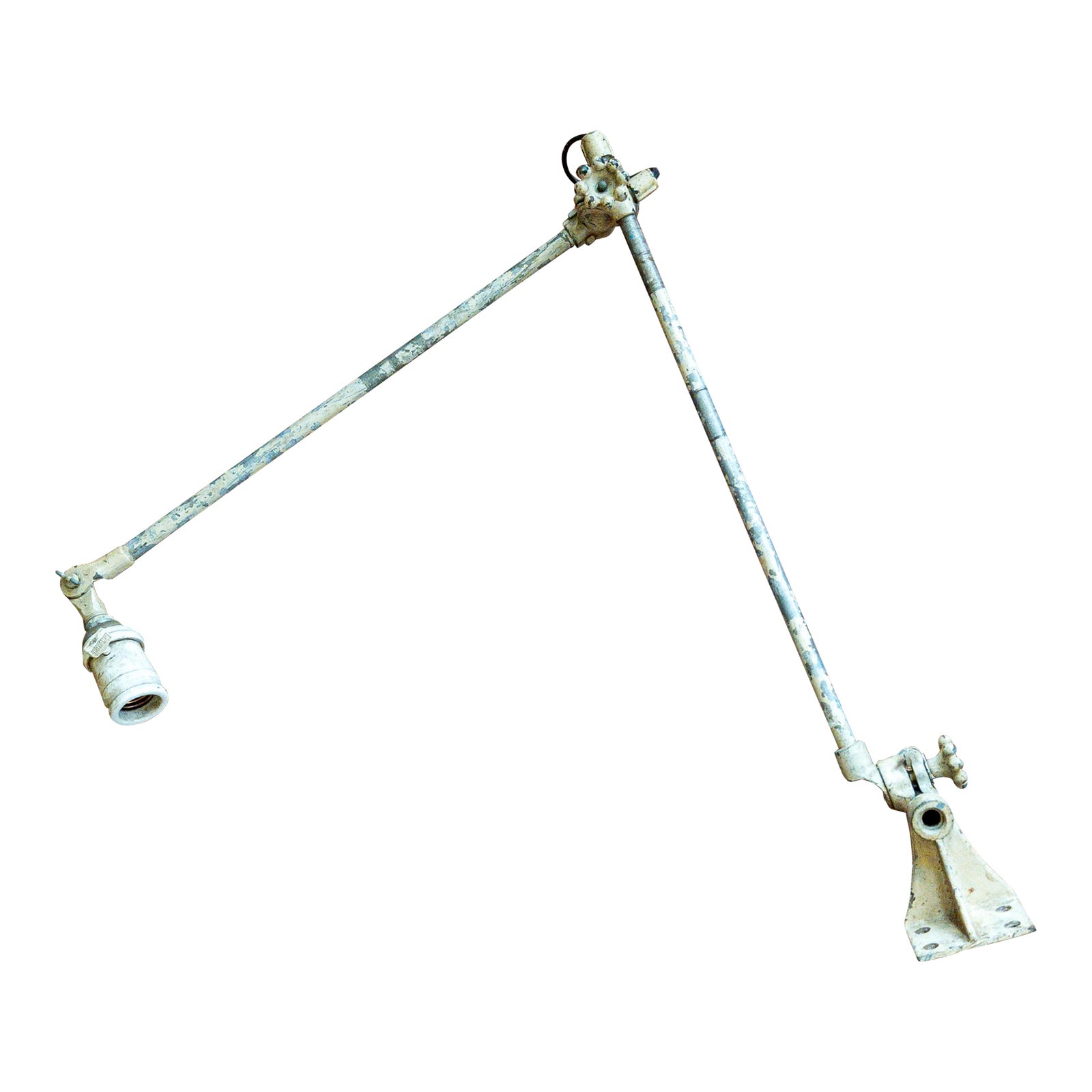 Mid-Century Industrial Adjustable Wall or Bench Mount Lamp | Chairish