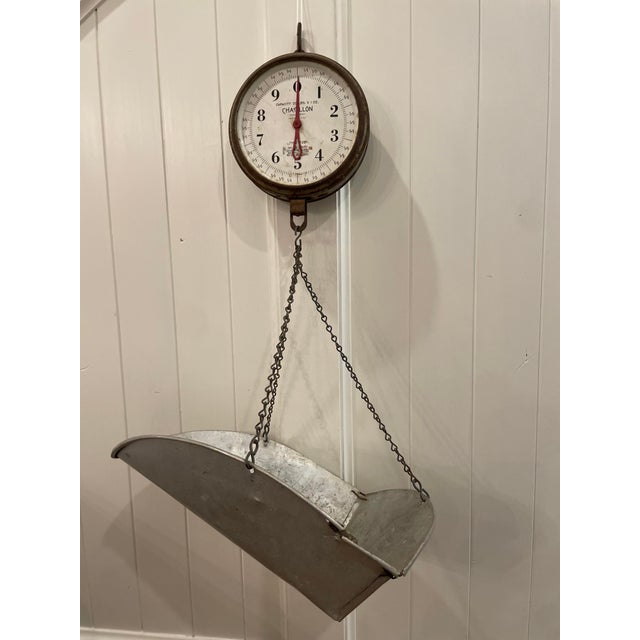 Mid 20th Century Chatillon Hanging 10 Lb. Mercantile Scale With ...