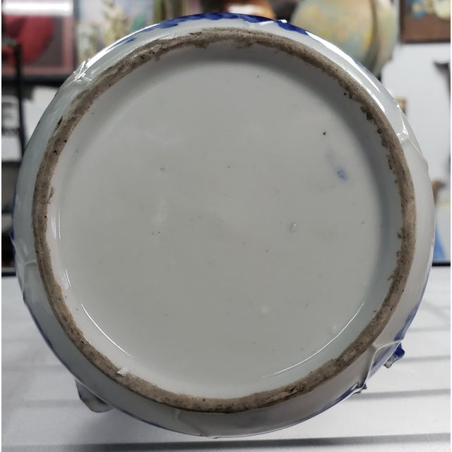 Mid 19th Century English Flow Blue Porcelain Pitcher With Applied ...