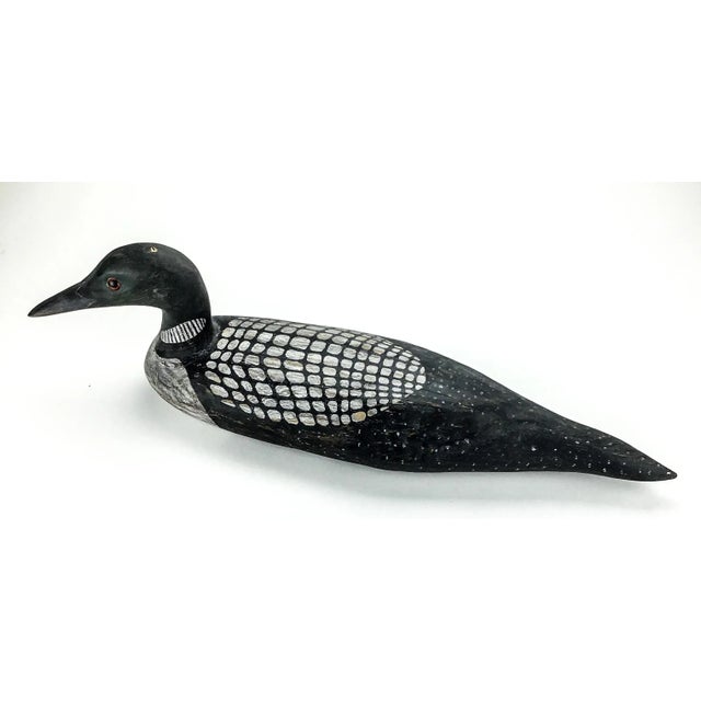 Folk Art Hand Carved Wood Decoy Duck Statue | Chairish