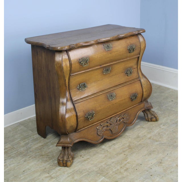 Antique Dutch Walnut Bombe Chest | Chairish