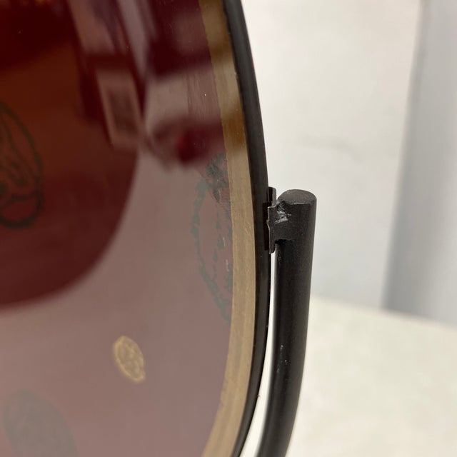 Asian Inspired Ceramic Plate + Iron Stand | Chairish