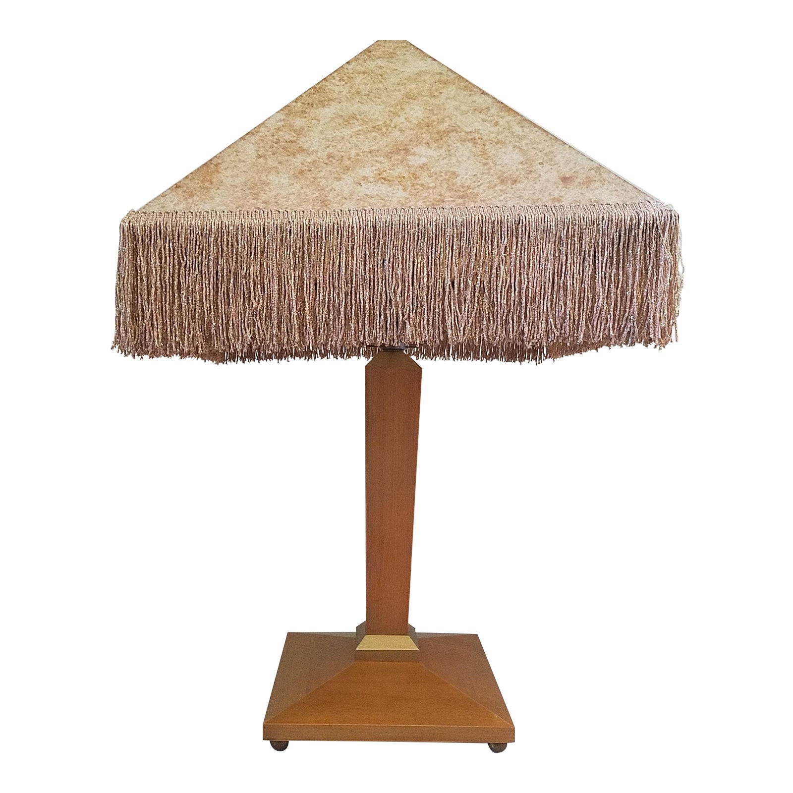 Vintage Handmade Deco Fringe Table Lamp by Art Donovan | Chairish