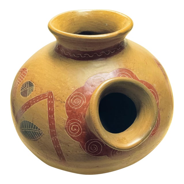 Vintage Double Spout Hopi Style Pottery Olla | Chairish