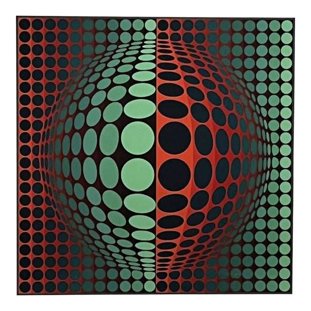 Victor Vasarely Op Art Screen Print Limited Edition 261/267 | Chairish