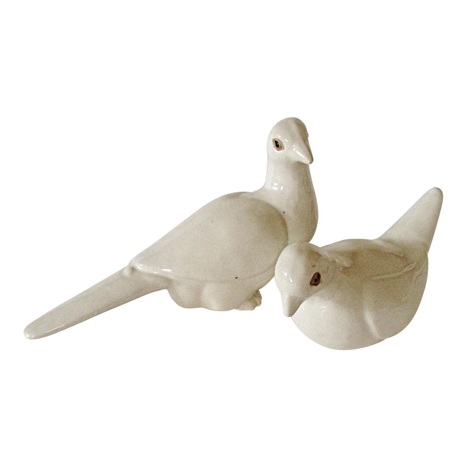 Ceramic Dove Figures - a Pair | Chairish
